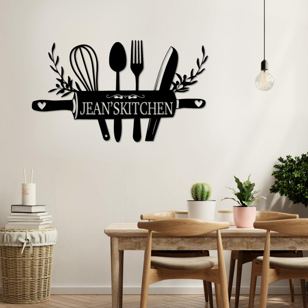 Custom Kitchen Metal Sign, Personalized Wall Art for Kitchen, Dining ...