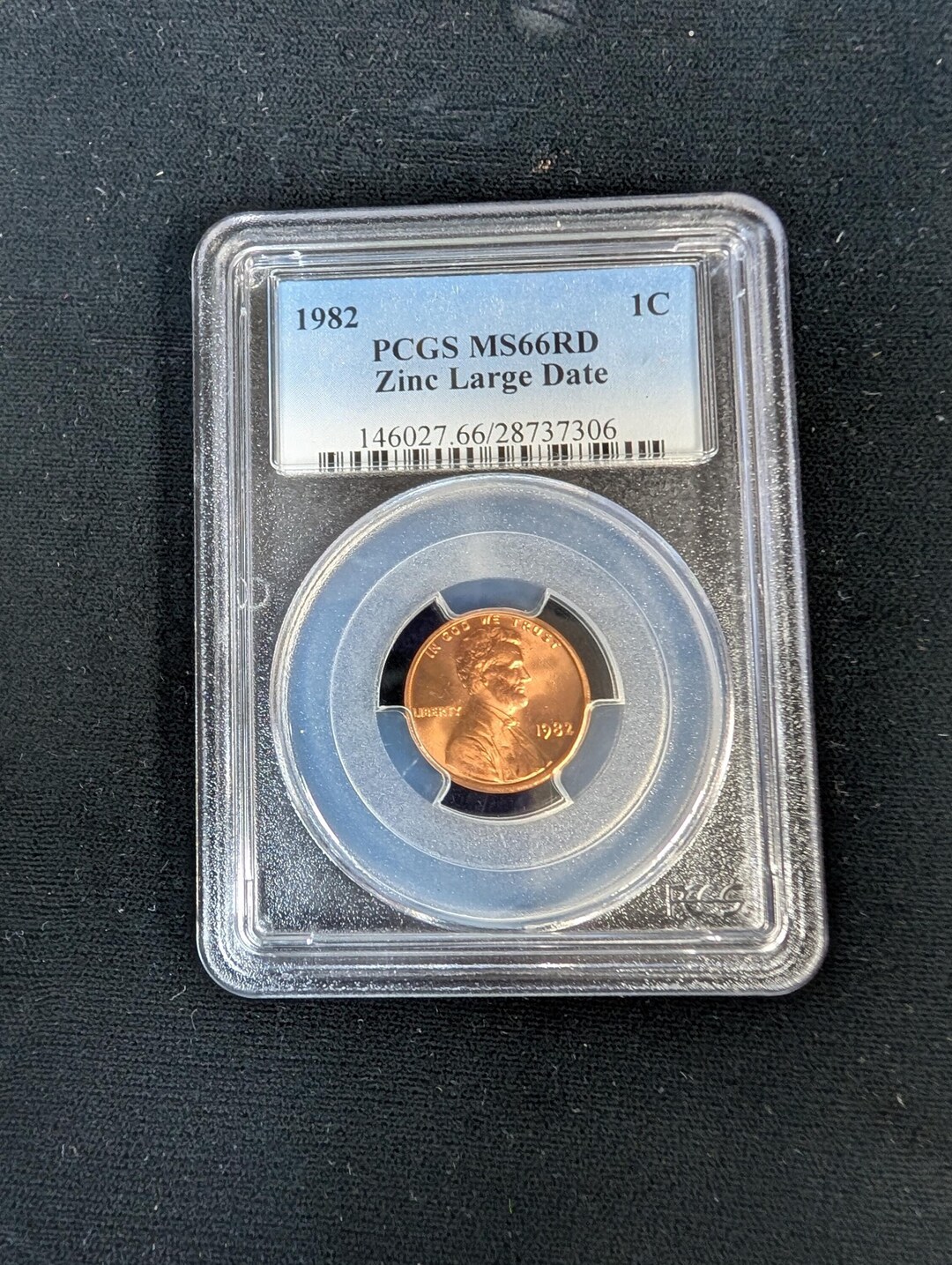 1982 PCGS MS66 RD Zinc Large Date Lincoln Memorial Cent US Coin Graded ...