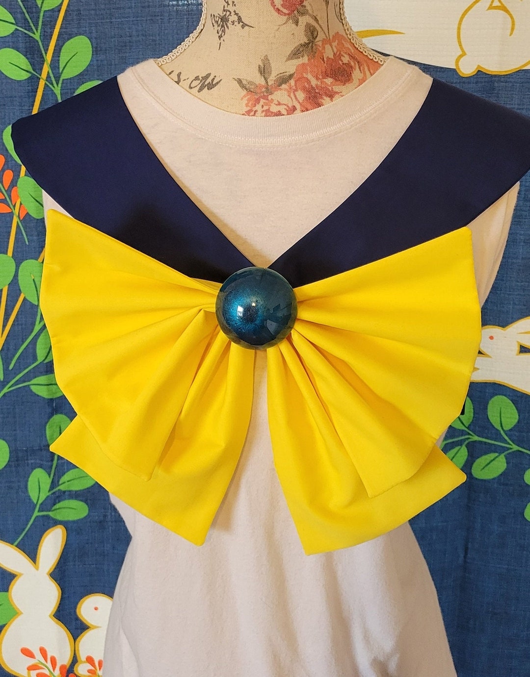 Uranus Cosplay Costume Dark Navy Collar and Yellow Bow - Etsy