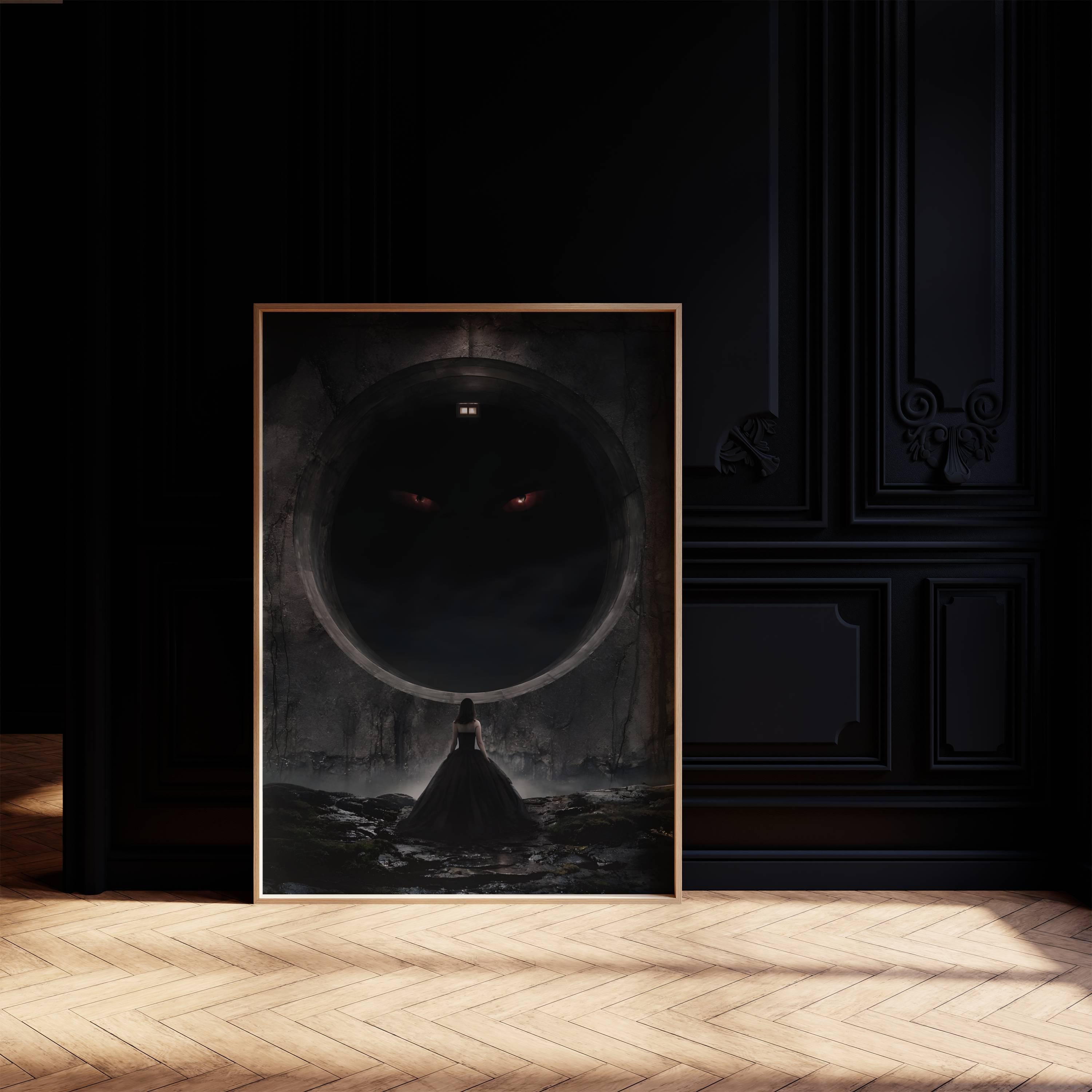 Red Eyes, Gothic Home Decor, Emo Art Print, Gothcore, Gothic Decor ...