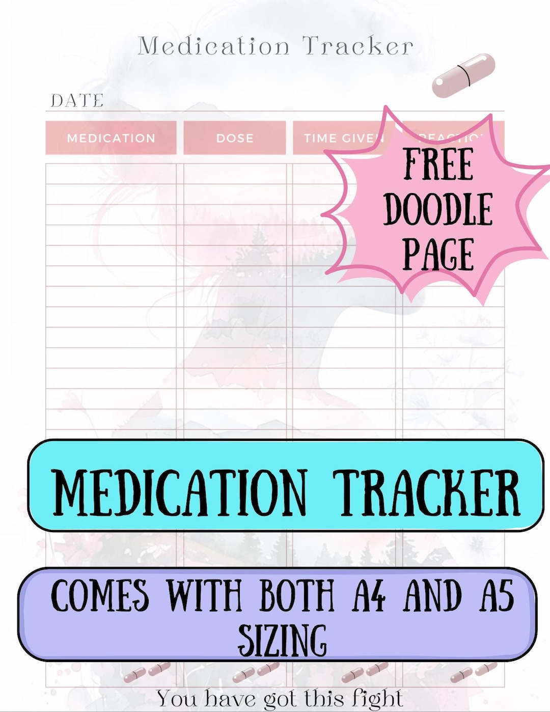 Medication Tracker, Bullet Journals, Health Tracker, Wellness Tracker ...