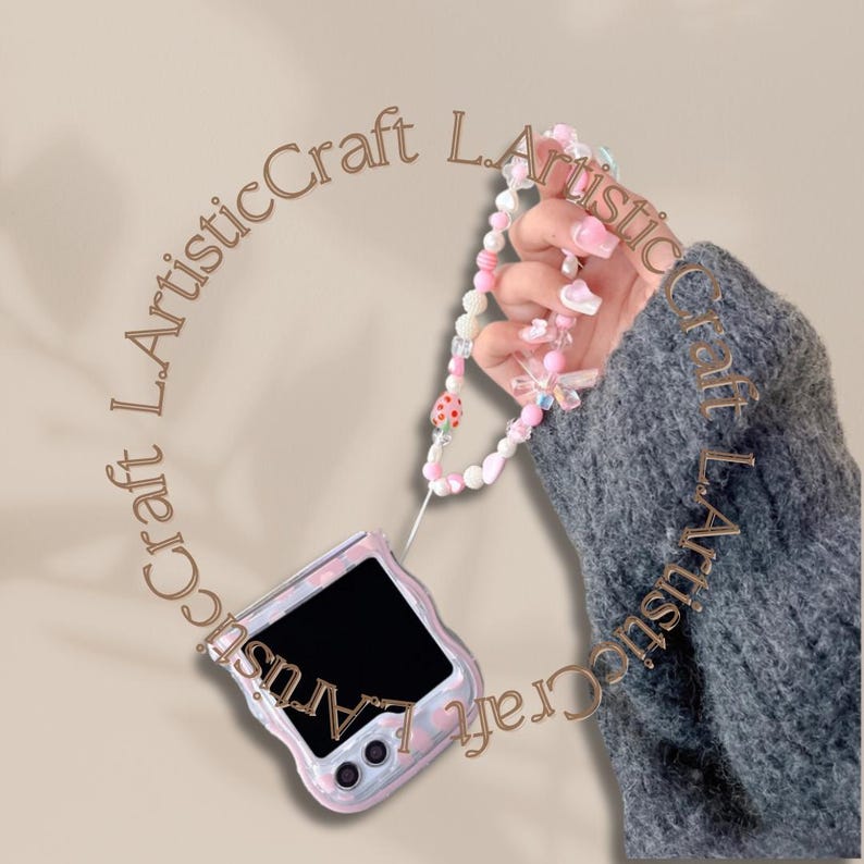Pink Kawaii Bow Print Phone Case for Samsung Galaxy Z Flip7 Flip6 Flip5 ...