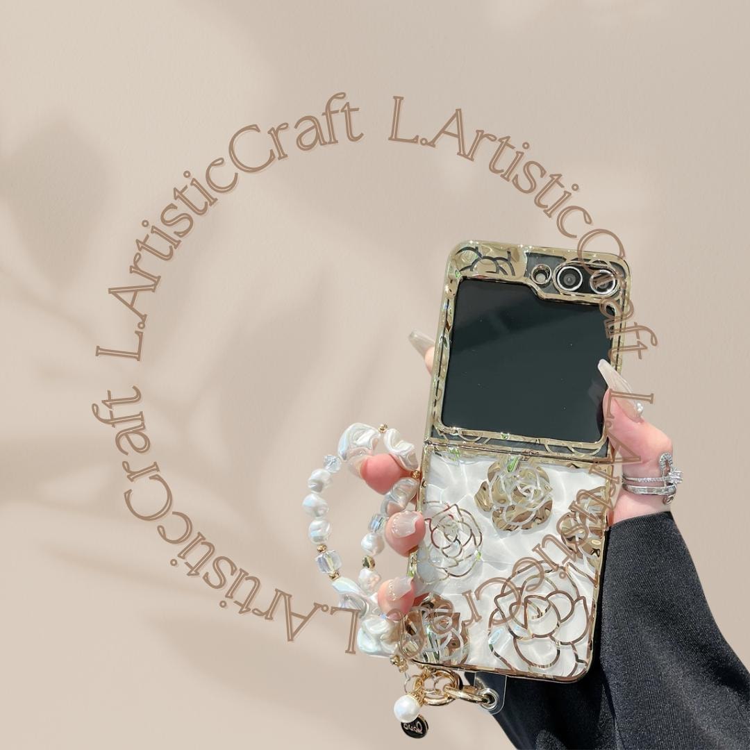 Fashion Gold Rose Plated Phone Case for Samsung Galaxy Z Flip 7, Flip 7 ...