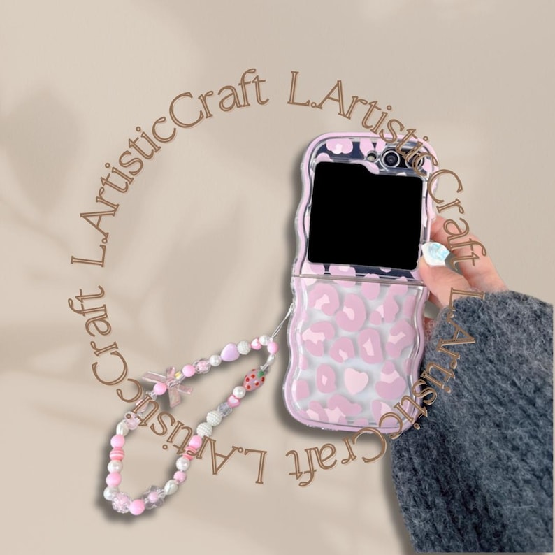 Pink Kawaii Bow Print Phone Case for Samsung Galaxy Z Flip7 Flip6 Flip5 ...