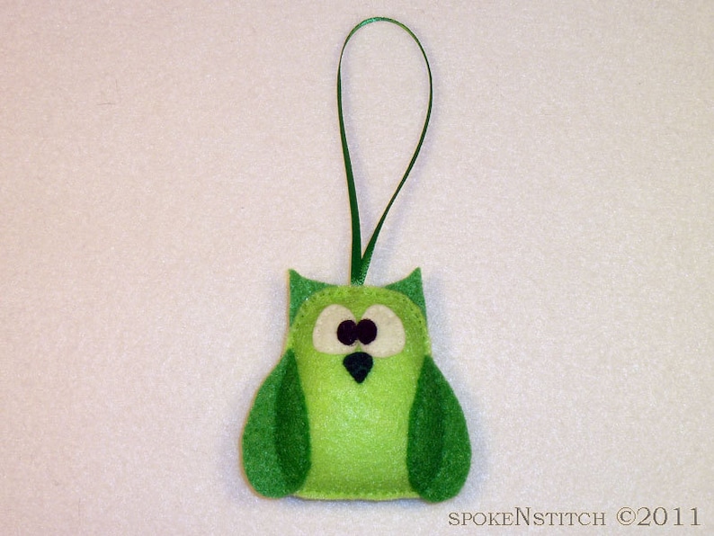 Owl Ornament PATTERN Felt Christmas Ornament Decoration DIY Sewing ...