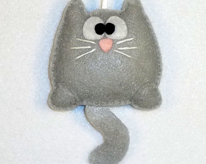 PATTERN Cat Ornament Grey Kitty Felt Christmas Ornament - Etsy