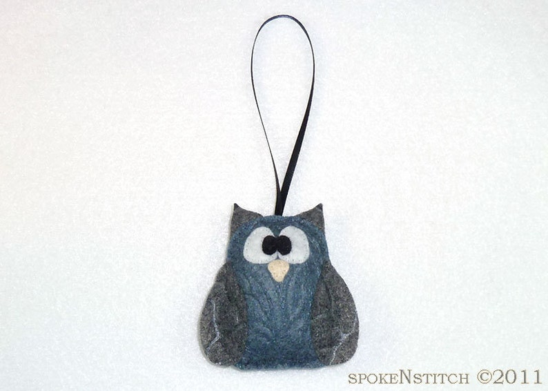 Owl Ornament PATTERN Felt Christmas Ornament Decoration DIY Sewing ...