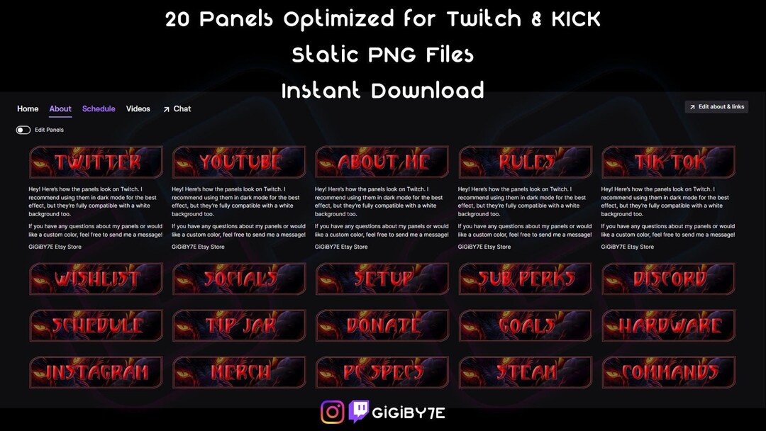 Mythical Creature Twitch & Kick Panels Pack | Stream | Twitch Panels ...