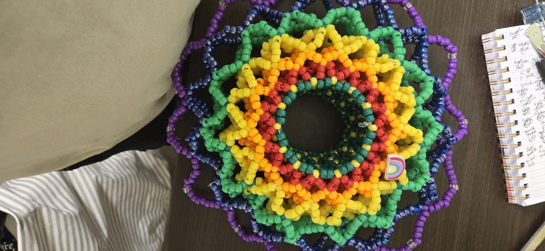 5 X Rainbow Kandi Mandala Cuff Kandi Cuff Epic Cuff - Etsy