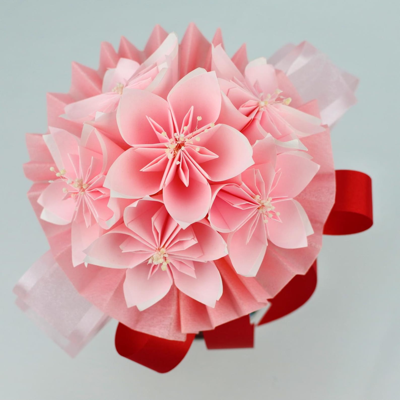 A Japanese Origami Sakura Bouquet Material Kit That You Can Make While ...