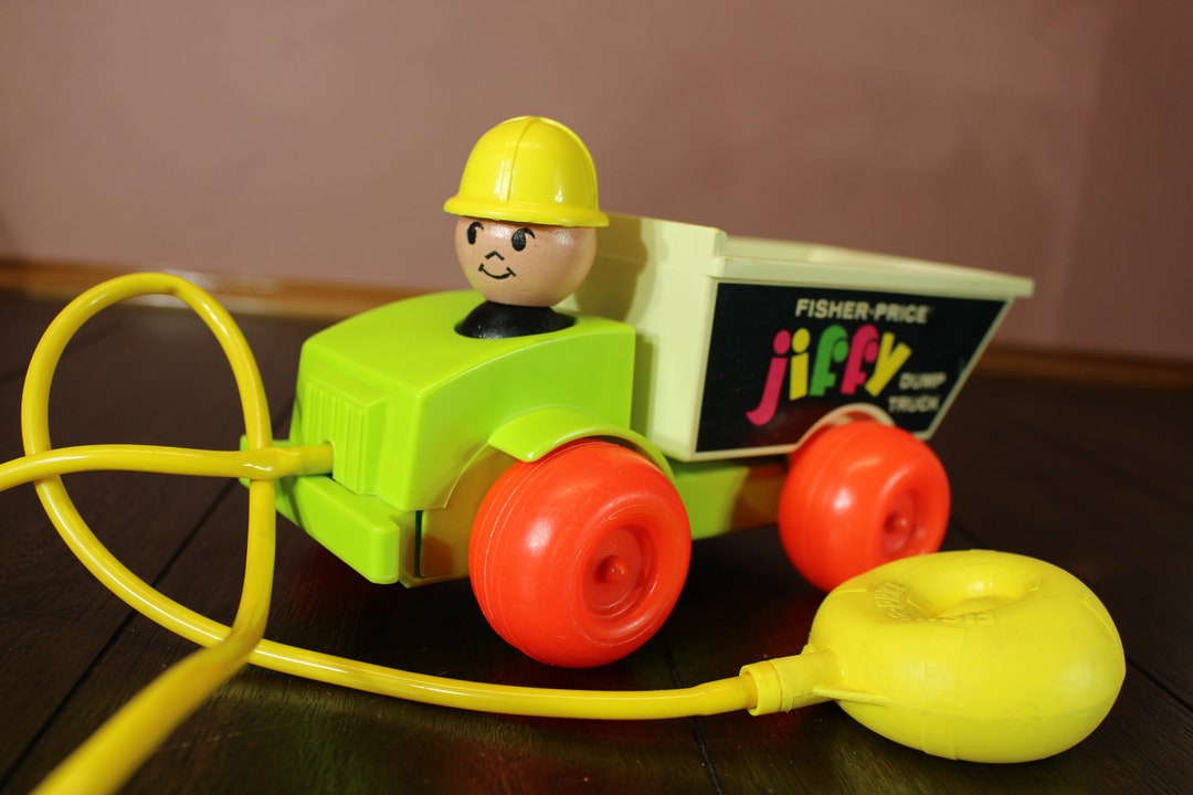 Vintage Fisher Price Jiffy Dump Truck 156 Squeeze Bulb and Chord Still ...
