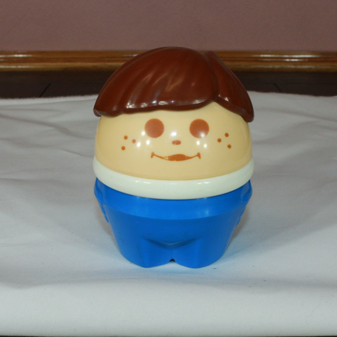 Vintage 4" Jumbo Little Tikes Toddle Tot Brown Hair Boy Blue Bottom - Etsy
