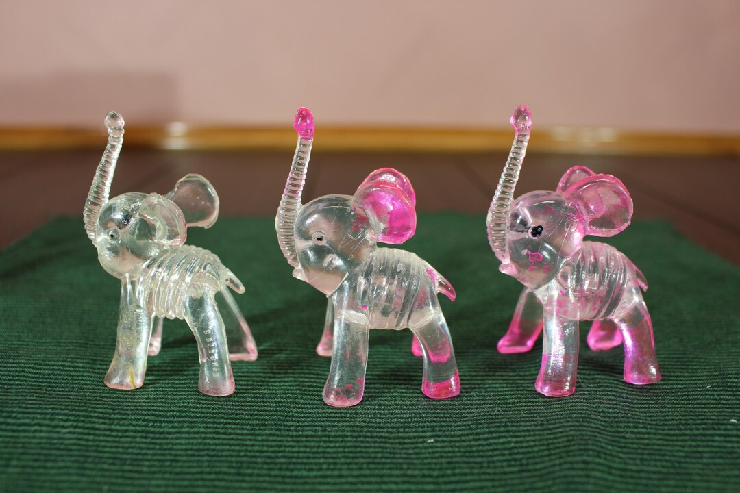 Clear Lucite Acrylic Animal Figurines Mixed Lot Elephants and Swans - Etsy