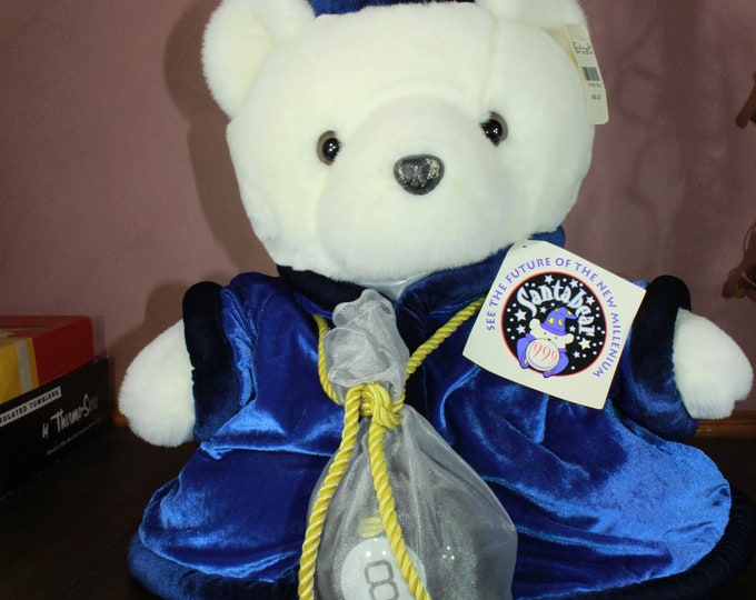 1999 Santa Bear Millennium Wizard Plush and Magic 8 Ball Dayton Hudson ...