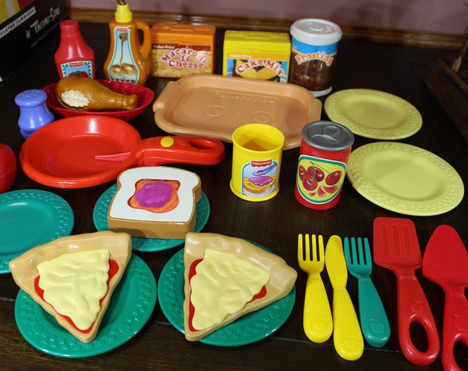 Vintage Fisher Price Fun With Foods Plastic Pretend Play Food Mixed Lot ...