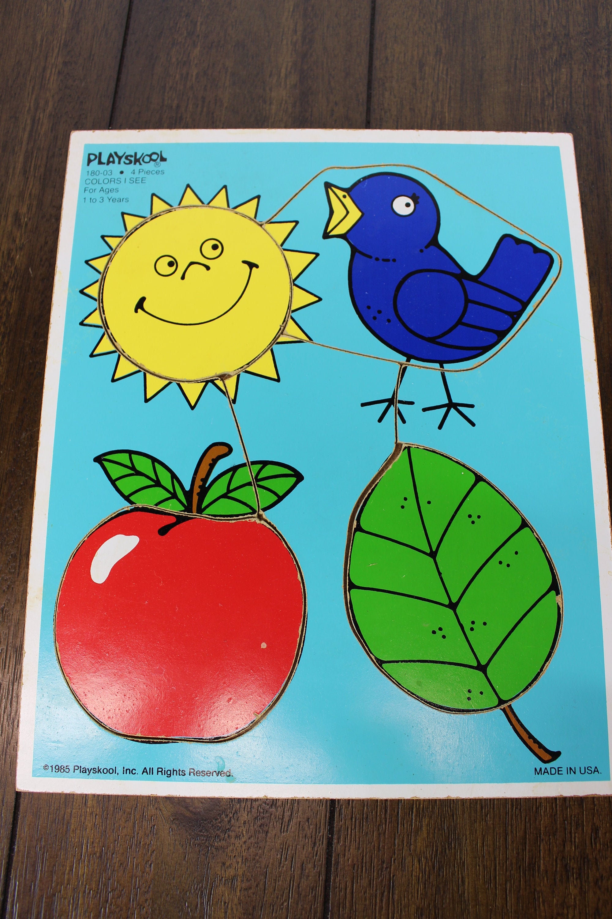 Toys & Games Vintage PLAYSKOOL Wooden Puzzle Colors I See #180-03 4 ...