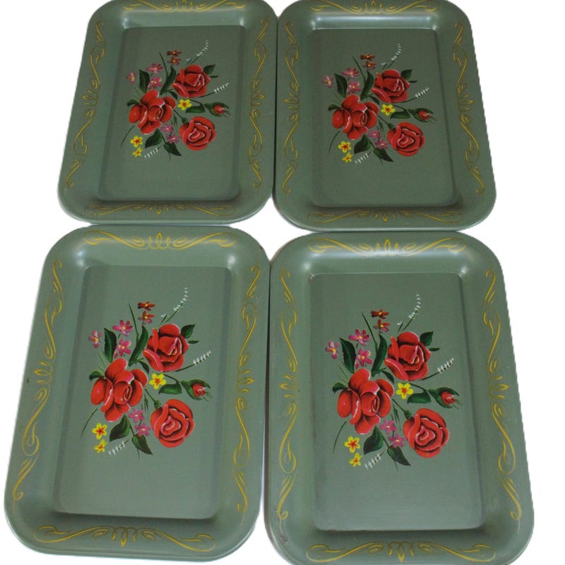 Vintage Rose Gold Trays - Etsy