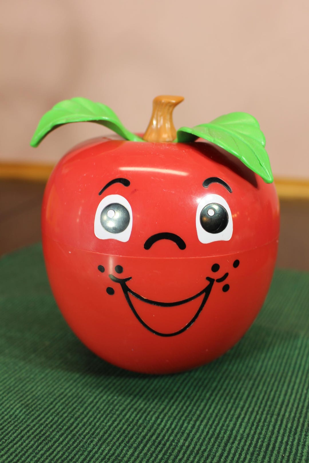 Vintage Fisher Price Happy Apple Roly Poly Chime Toy 435 Short Stem ...