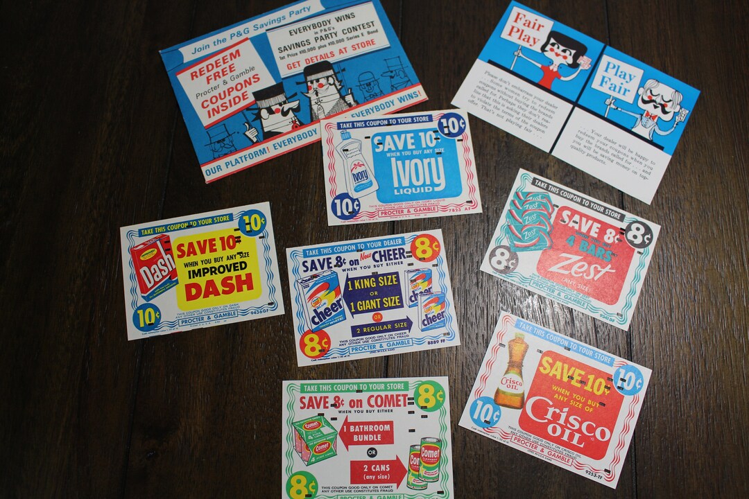 1960's Coupons Proctor & Gamble Coupon Mailer Zest, Crisco Oil, Ivory ...