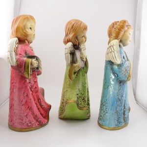 Vintage Paper Mache 9 Angel Figurines Playing Musical Instruments ...
