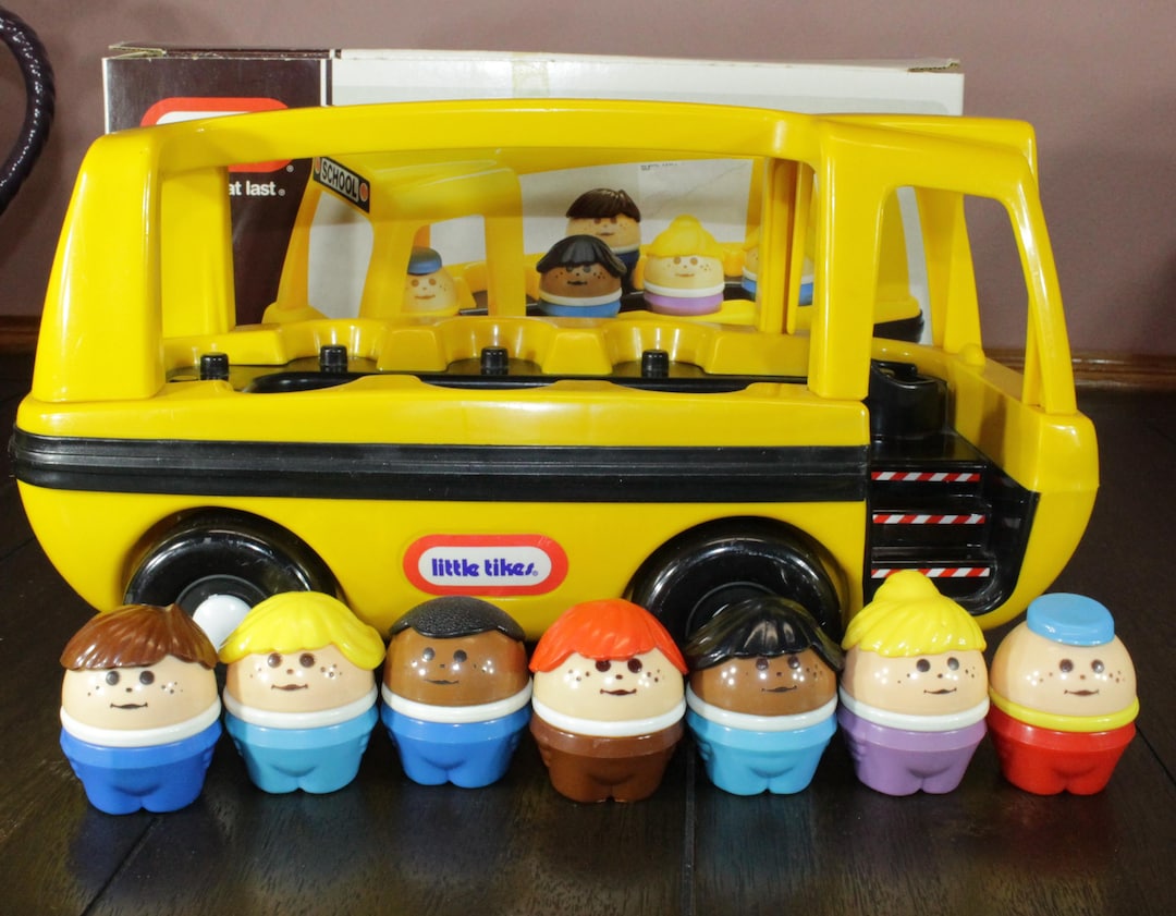 Vintage Little Tikes School Bus Playset With 7 Toddle Tots - 1988 - Etsy