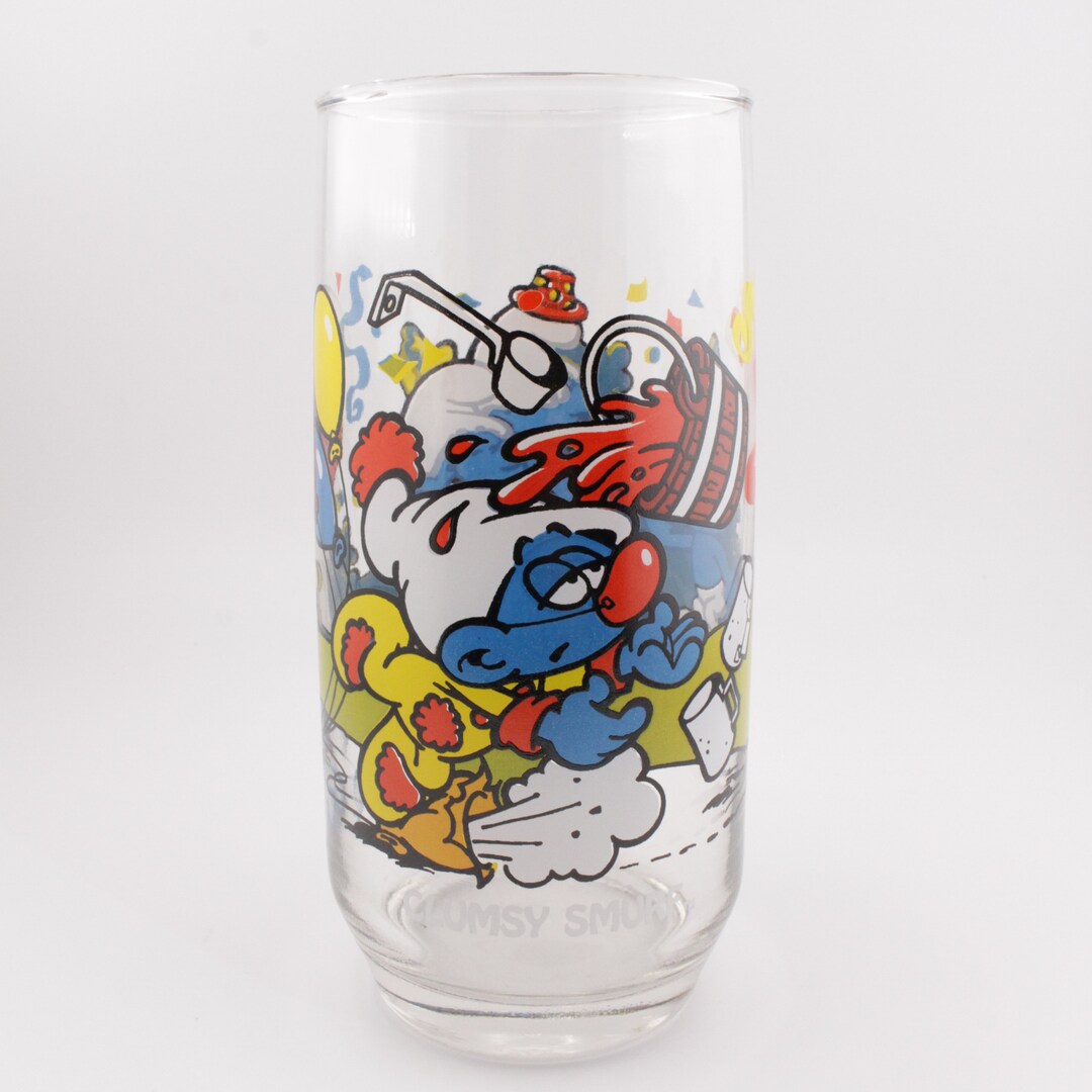 1983 Hardees Promotional CLUMSY SMURF Drinking Glass Peyo A - Etsy