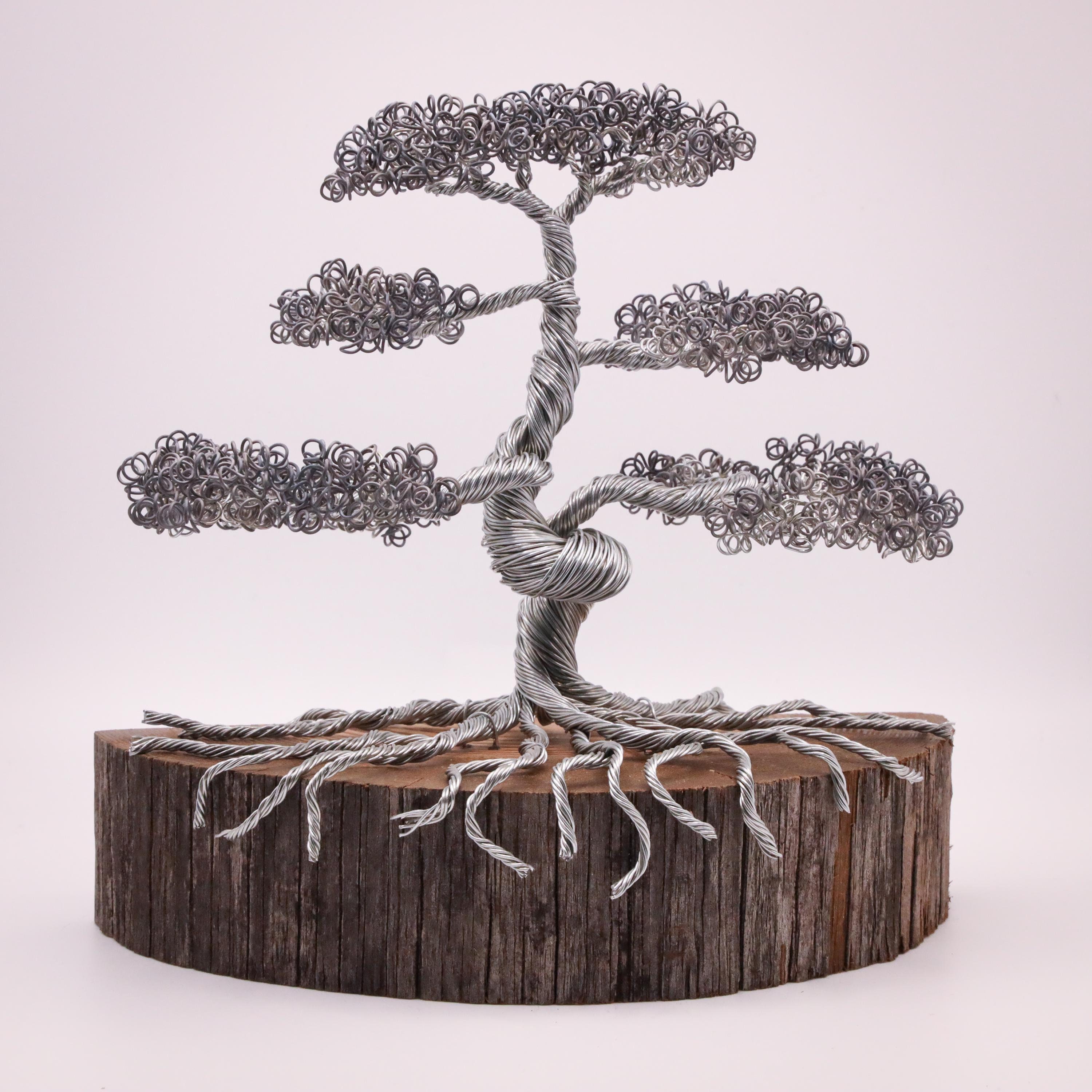 Wire Bonsai Tree Sculpture, Unique Home Decoration, Wire Tree of Life, Metal Sculpture, Rustic ...