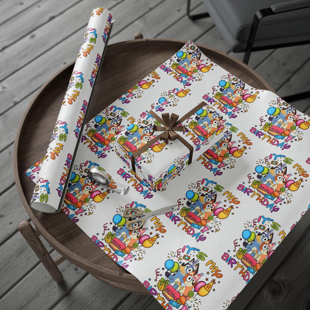 Bluey Animation Play Character Birthday Gift Wrapping Paper for ...