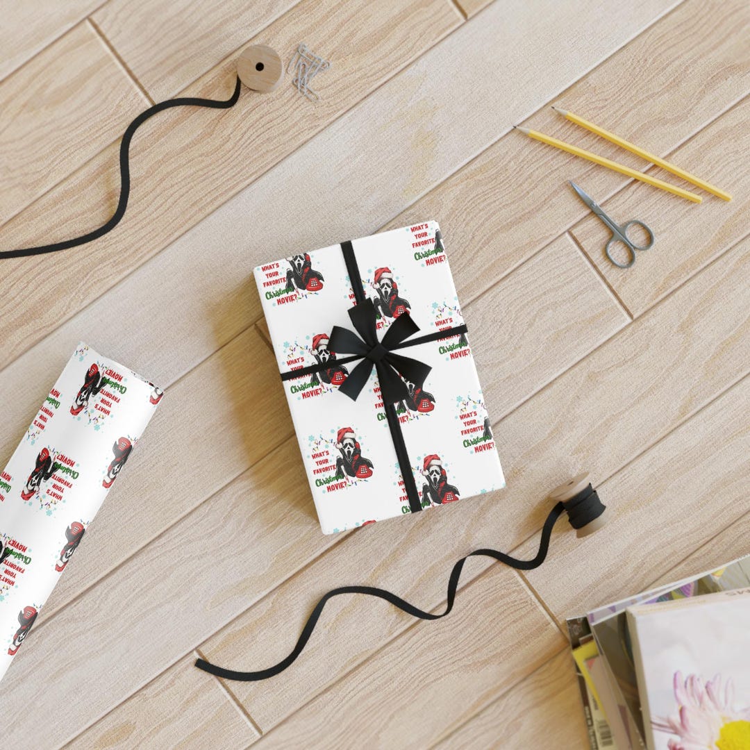 Ghostface Scream Wrapping Paper, Halloween Horror Movie Wrapping Paper ...