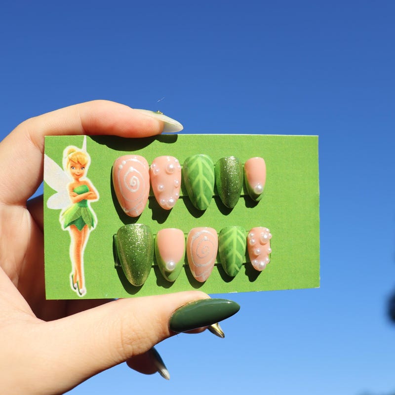 Tinkerbell Nails - Etsy