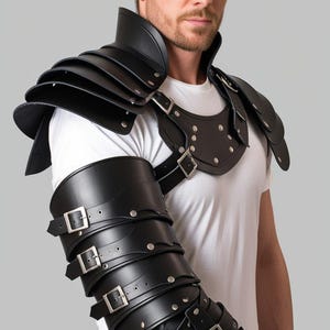 Original Leather Shoulder & Arm Armor – Handmade Medieval LARP Armor ...