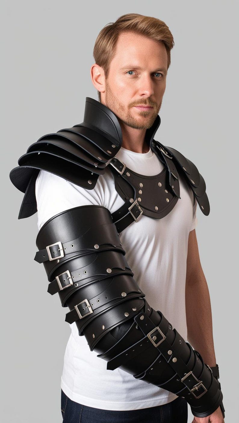 Original Leather Shoulder & Arm Armor – Handmade Medieval LARP Armor ...