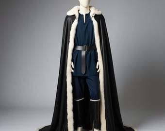 Handcrafted Custom Made Viking Cloak in Pure Red Leather With Rich ...