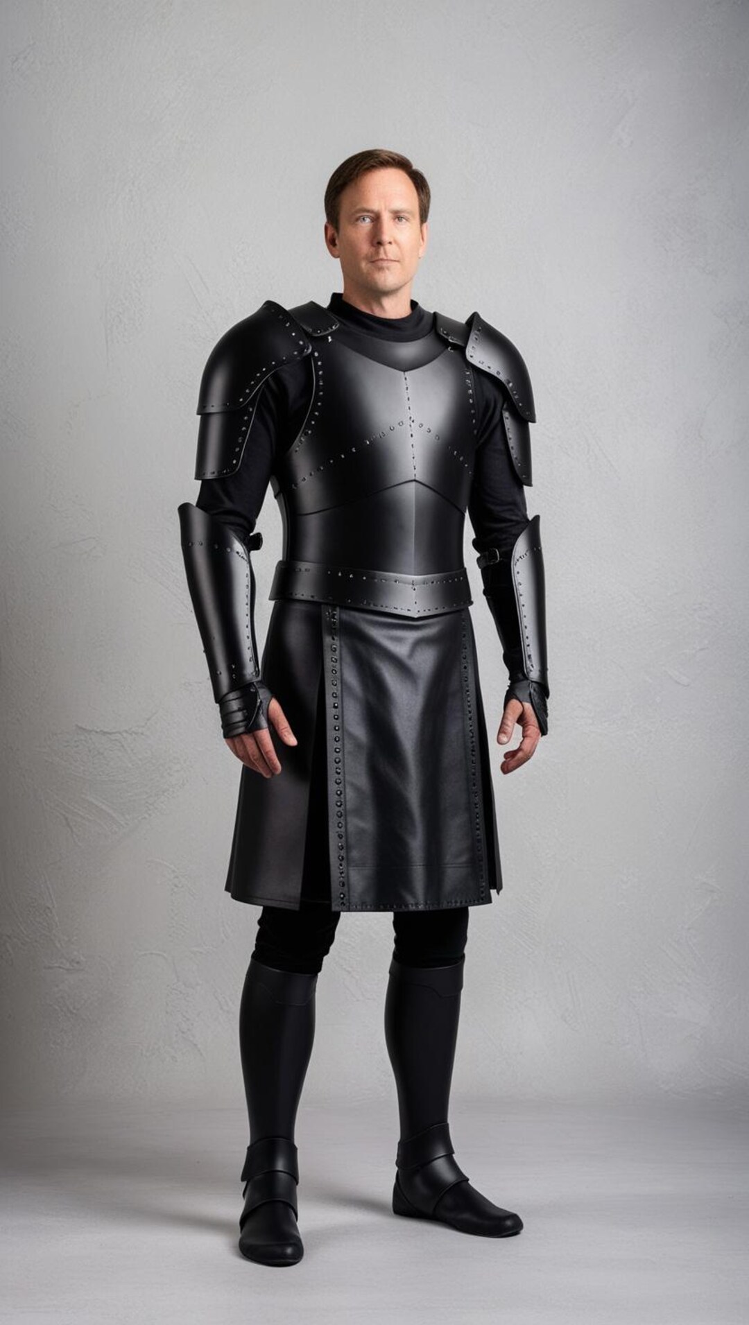Medieval Black Leather Knight Armor – Handmade Fantasy Cosplay Costume ...