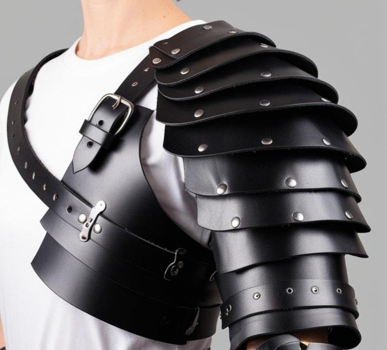Genuine Leather Shoulder & Arm Armor – Handmade Medieval LARP Armor ...