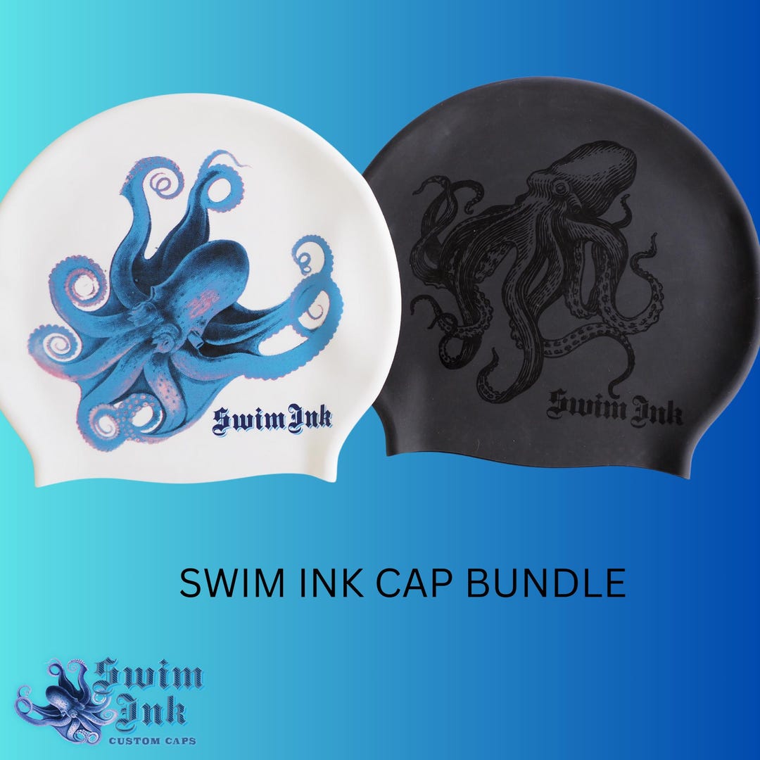 Swim Ink Octopus Silicone Cap Bundle - Etsy