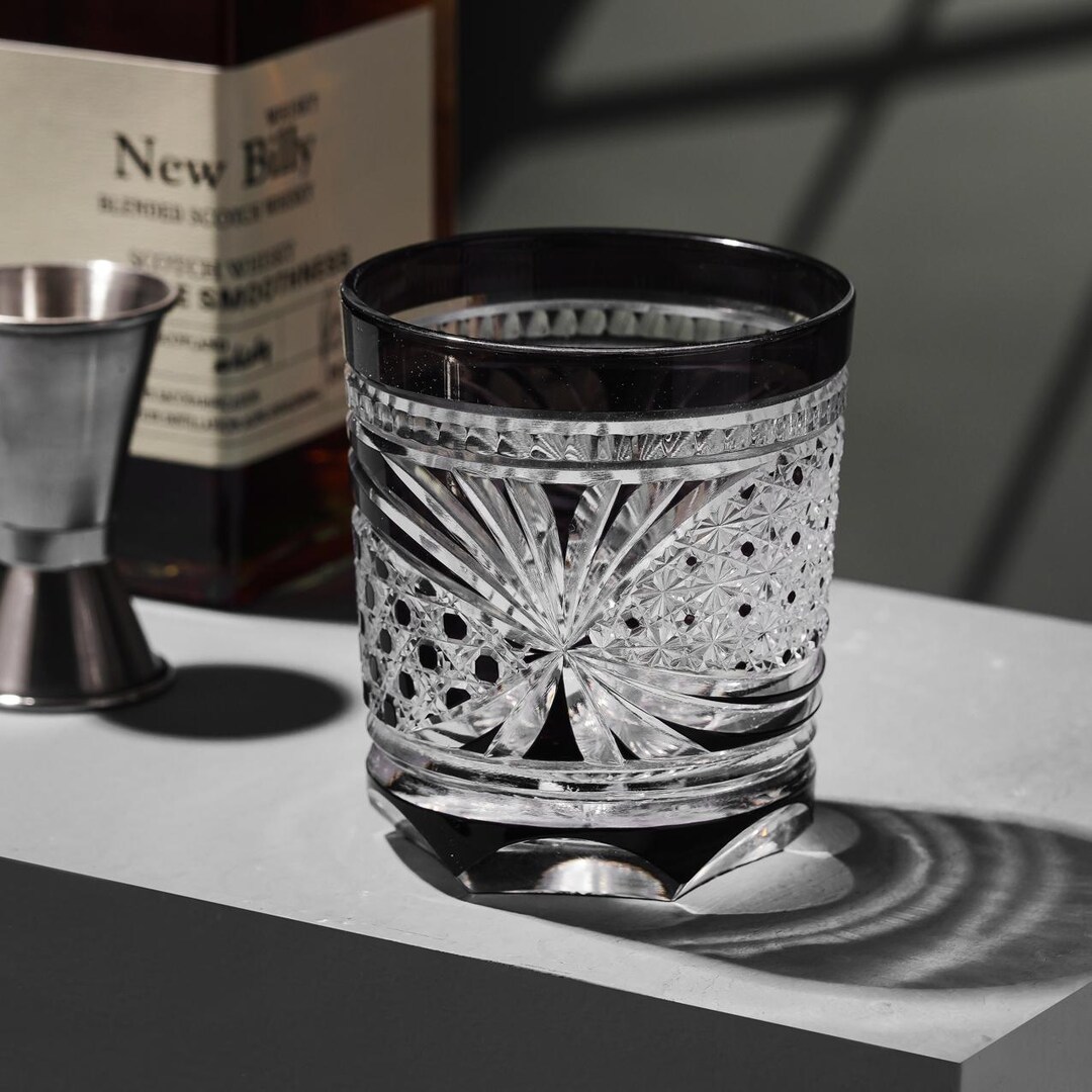 Hand-carved Kiriko Retro Crystal Whisky Glass Bourbon Drinking Glasses ...