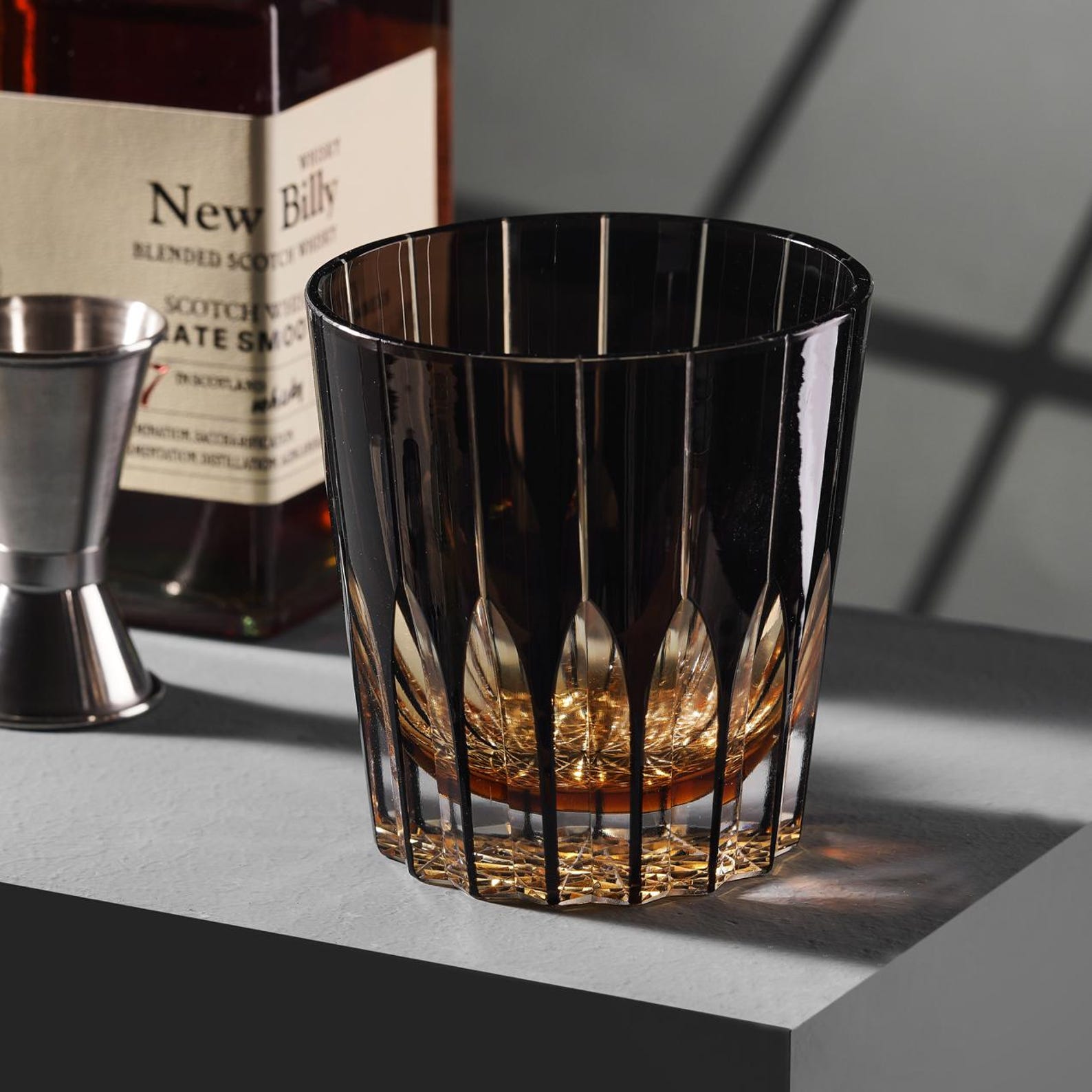 Japanese Kiriko Black Starlight Whiskey Glass Hand-carved Bourbon ...
