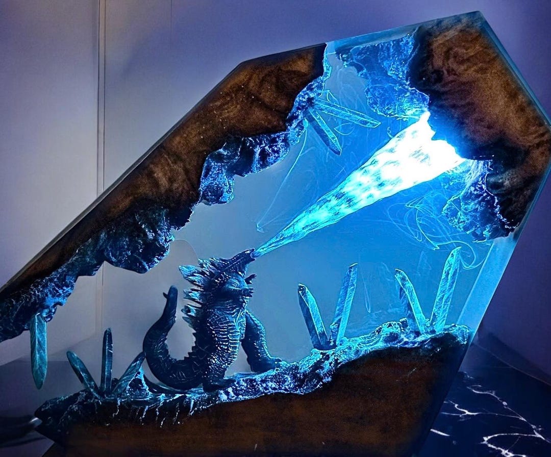 Diorama King Monster Burning Night Light, Monster Resin Lamp, Anime ...