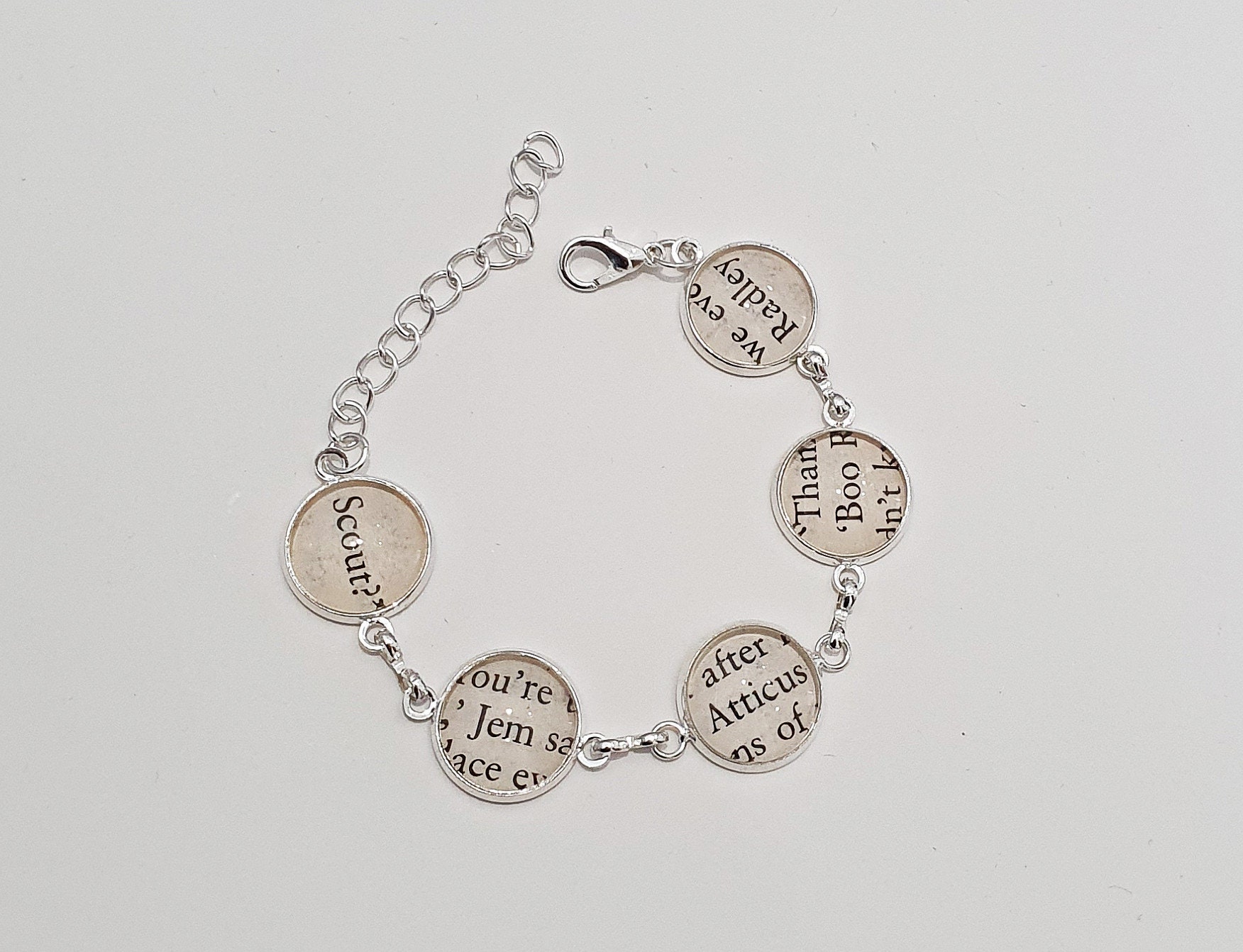 To Kill a Mockingbird Bracelet. Jewelry Jewellery Silver Plate Text Classic Literature. Atticus Finch Boo Radley Bookworm Gift Etsy