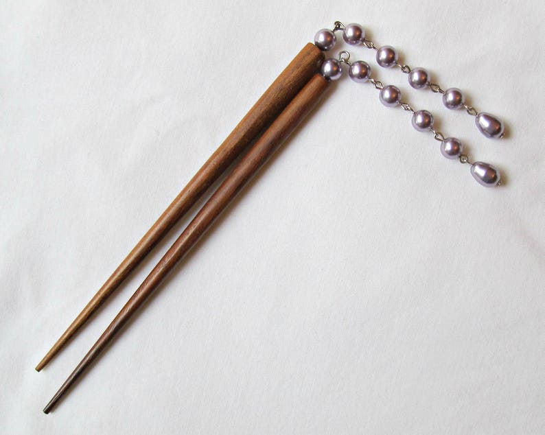 Purple Swarovski Pearl Hair Sticks Crystal Pearls Bridal - Etsy