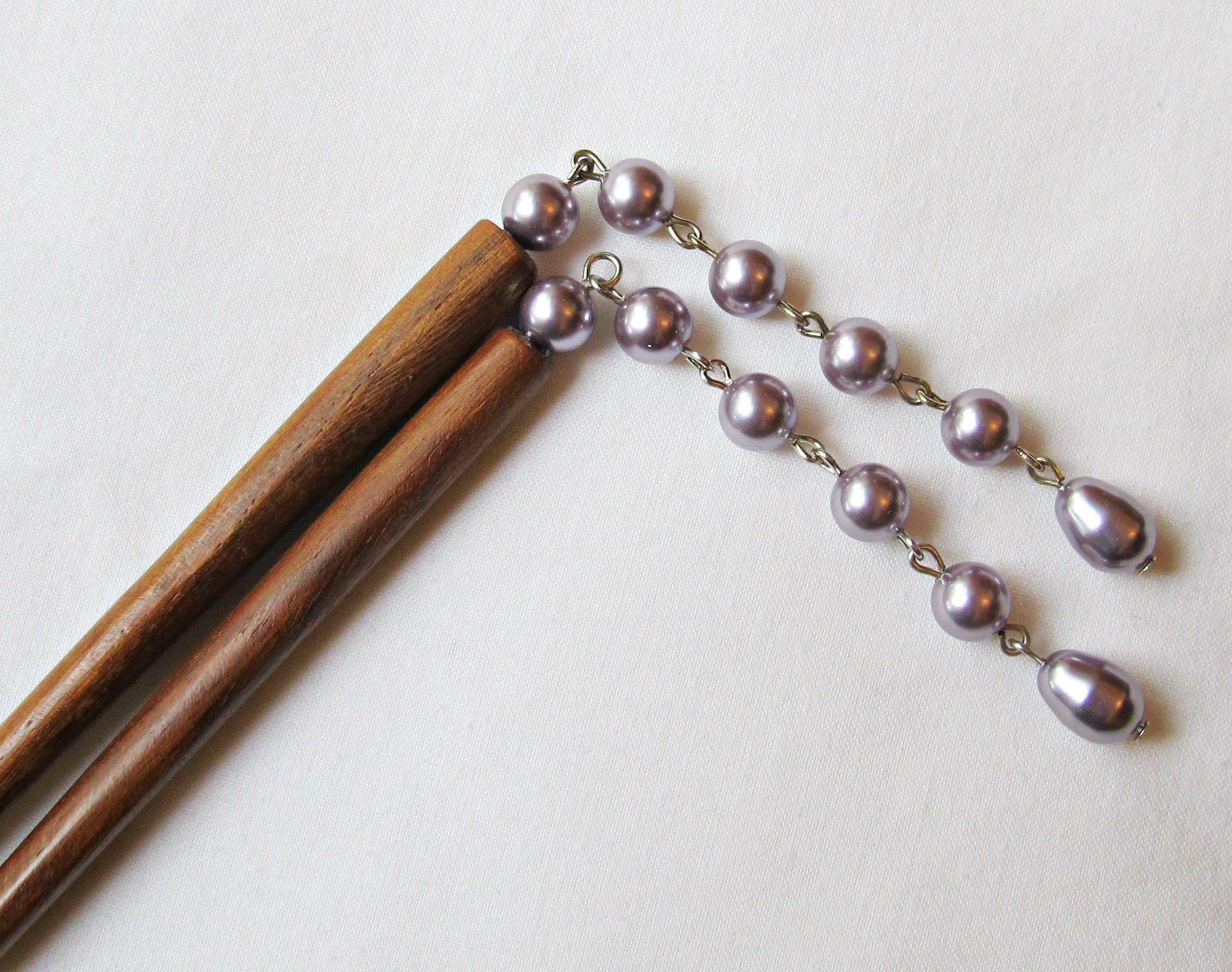 Purple Swarovski Pearl Hair Sticks Crystal Pearls Bridal - Etsy