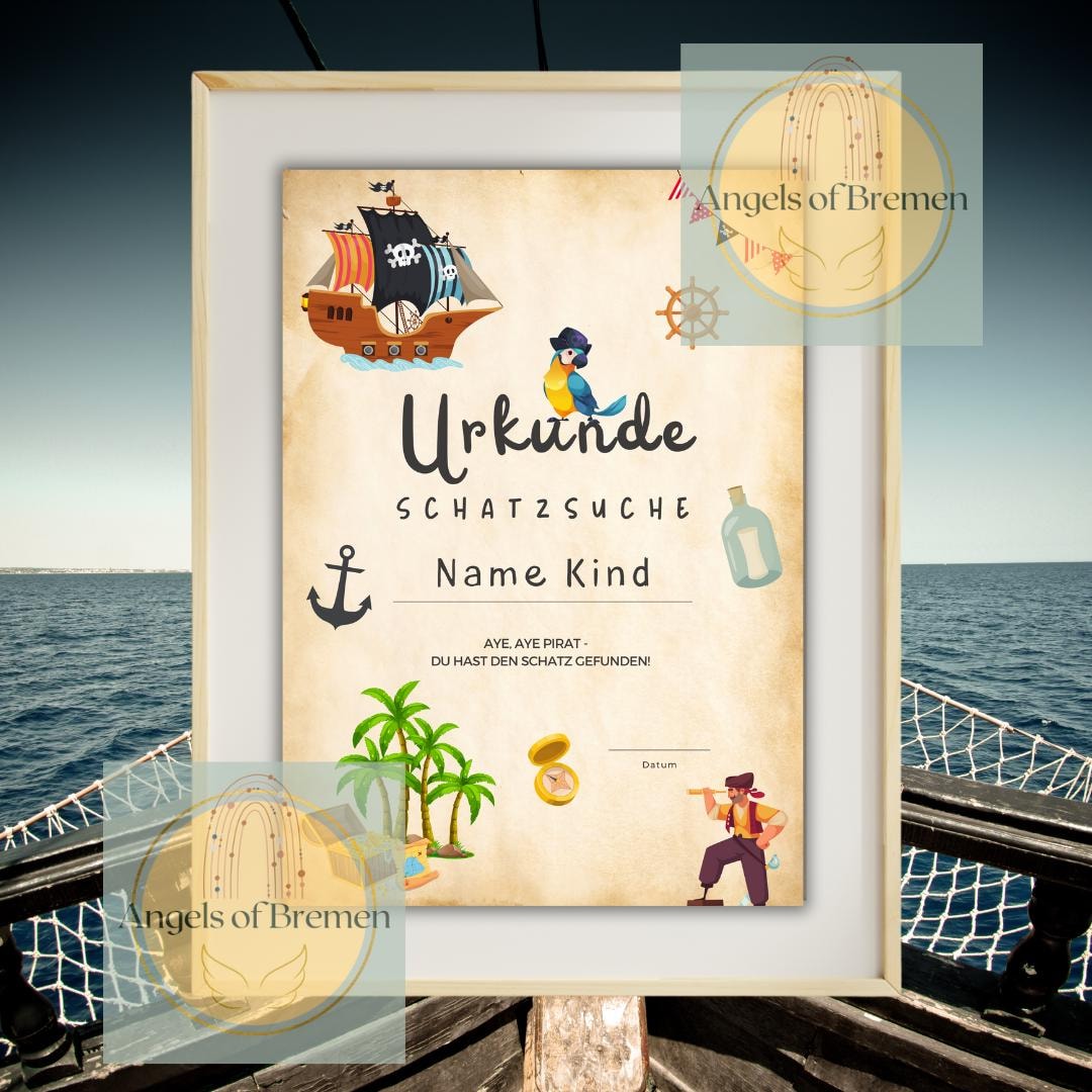Children's Birthday Treasure Hunt Pirate Certificate 1 | Pirate ...