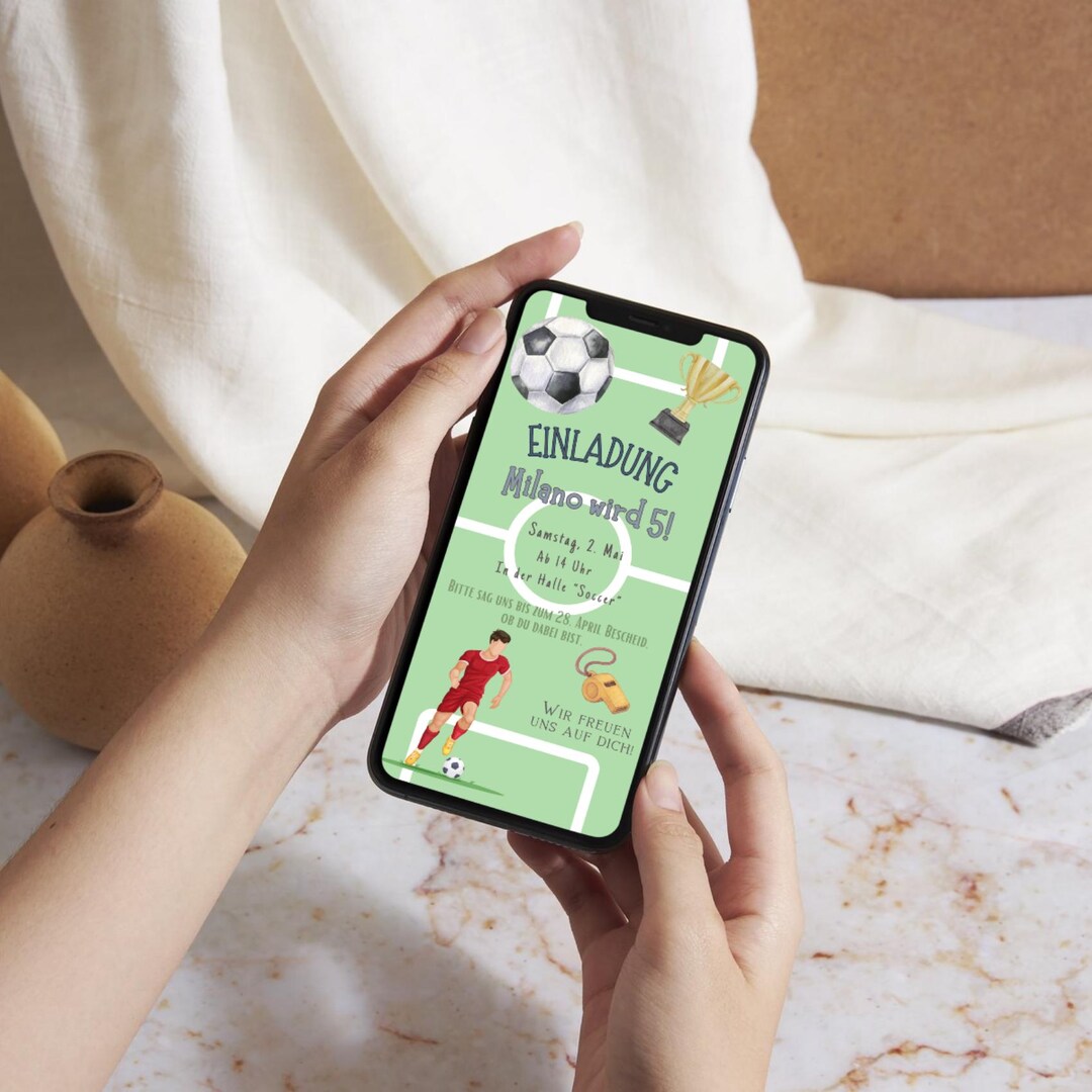 Digital Invitation for a Football-themed Children's Birthday Party ...