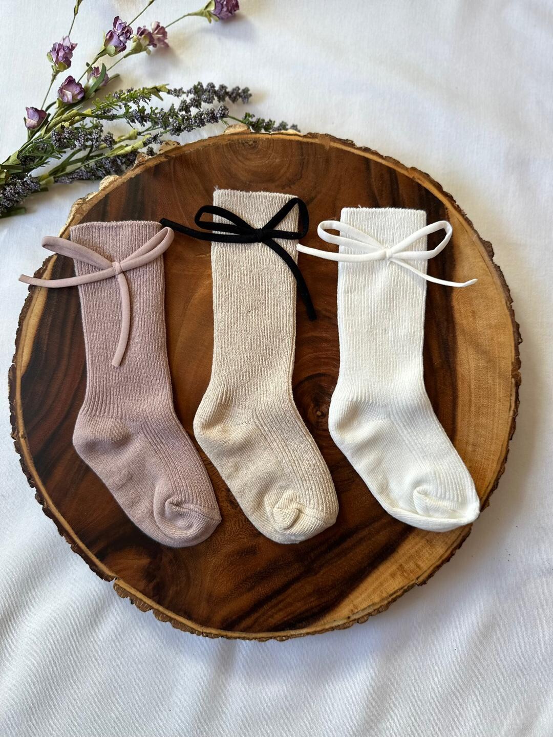 String Bow Knee High Socks L Baby Girl Knee High Socks L Socks With ...