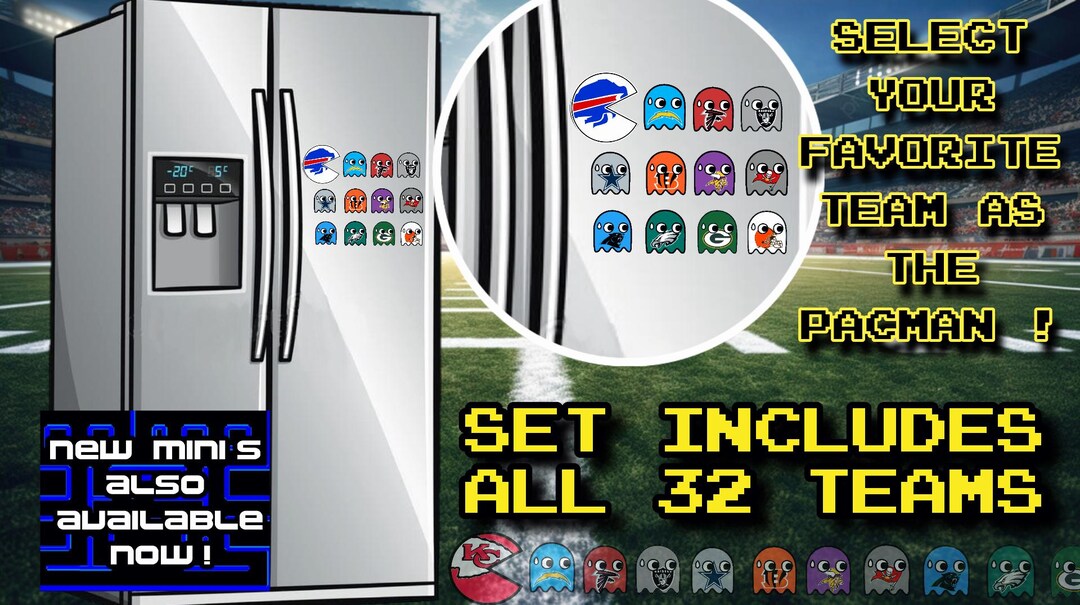 Pacman Football Magnet Set - Etsy