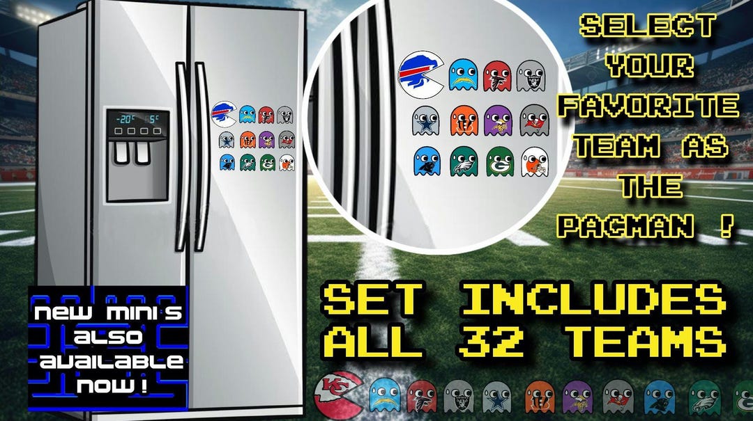 Pacman Football Magnets - Mini Edition - Etsy