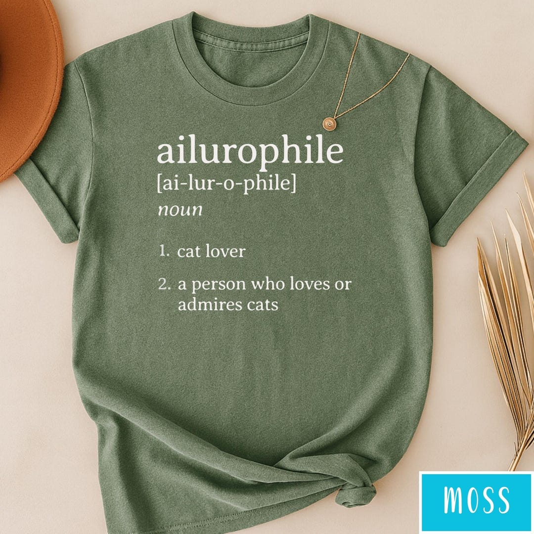 Ailurophile Shirt Definition Tee | Cat Lover Gift | Funny Dictionary ...
