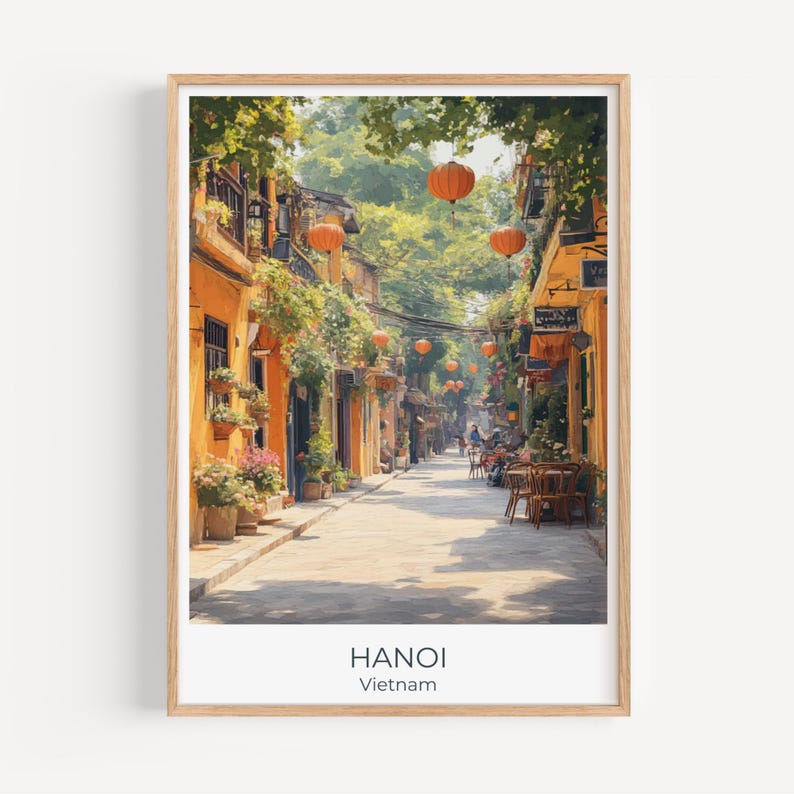 Hanoi Old Quarter Poster | Watercolor Vietnam Wall Art | Historic ...