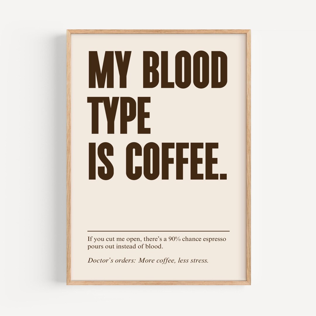 Coffee Poster: Funny Quote Kitchen & Coffee Bar Decor (digital Download ...